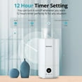 Homech 4L Humidifier, Top Fill, Quiet Ultrasonic, 12H Timer, 3 Mist ...