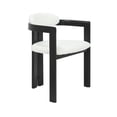 Jazmin White Curved Back Wood Dining Chair with Boucle Fabric Seat Set ...