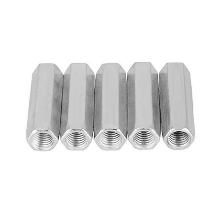 NUNADERNU 5pcs M10 Long Nut Carbon Steel Rod Coupling Hex Nuts Hex ...