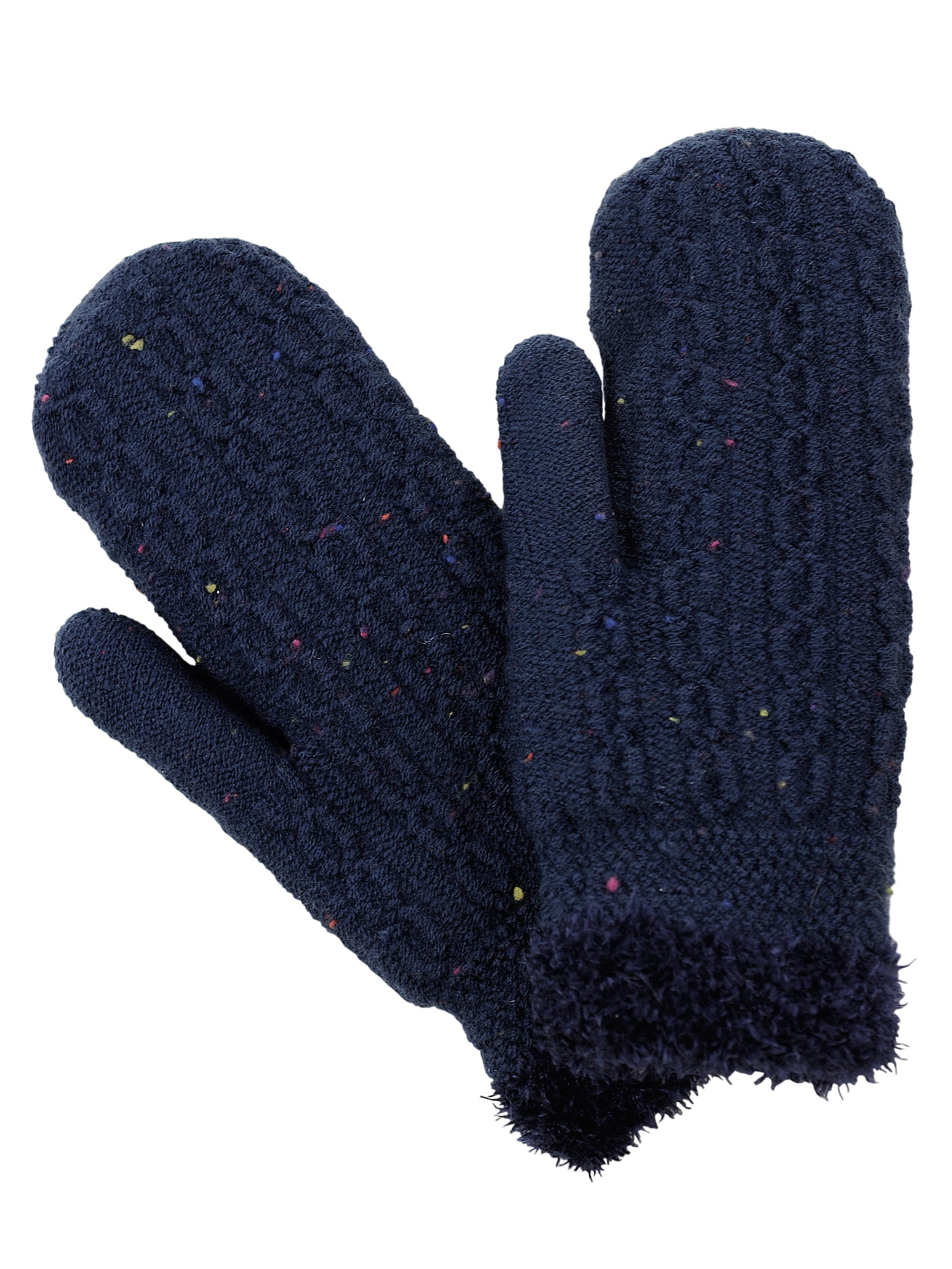 D&Y Women's Winter Warm Knit Plush Lined Stretchy Snug Fit Mittens ...