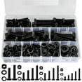 232PCS M6/M8/M10/M12 Metric Bolt Assortment kit, SAE Nuts and Bolts Washers Assortment Kit Black ...