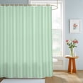 Bathroom Shower Curtain Farmhouse Sage Green Stripe Waterproof Shower ...
