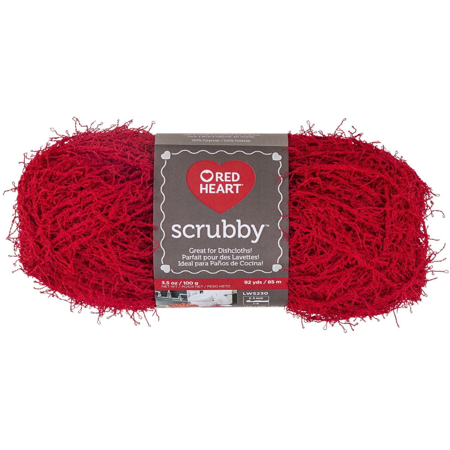 Red Heart® Scrubby™ Yarn, Polyester #4 Medium, 3.5oz/100g, 92 Yards ...