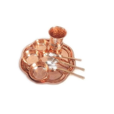 Indian Dinnerware Stainless Steel Copper Traditional Dinner Set Of ...