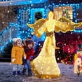 Costway 5.2 FT Lighted Angel with Halo & Bow Zip Ties & Ground Stakes ...