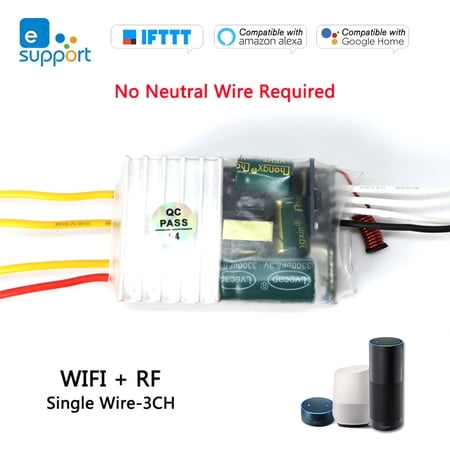 eWelink Single Live Wire WIFI Module 220-240V 3 Gang Wifi Switch RF ...