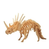 Puzzled 3D Puzzle Styracosaurus Dinosaur Wood Craft Construction Model Kit Educational DIY ...