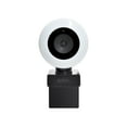 onn. Webcam with Ring Light w/3 LED Levels, Autofocus, Built-in Microphone, White & Black ...