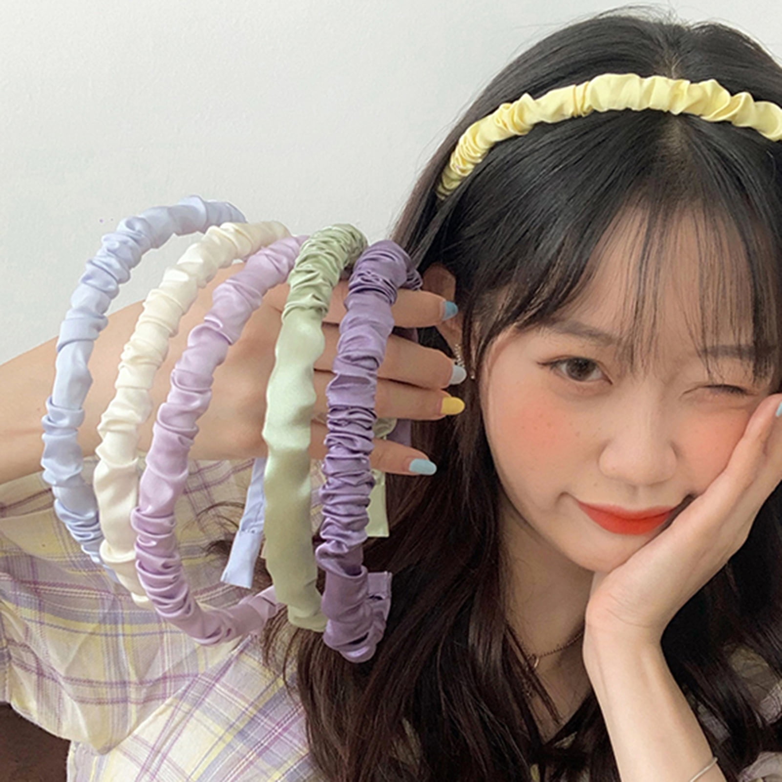 SPRING PARK Female Fashion All-match Solid Color Headdress Sweet ...