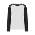 Annhoo Long Sleeve Tops for Women Casual Crewneck Solid Color Oversize ...