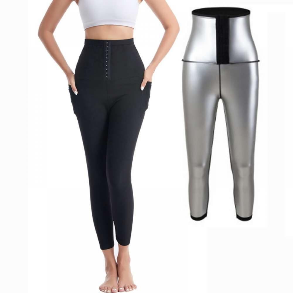 Sauna Leggings With Pockets For Women Sweat Pants High Waist