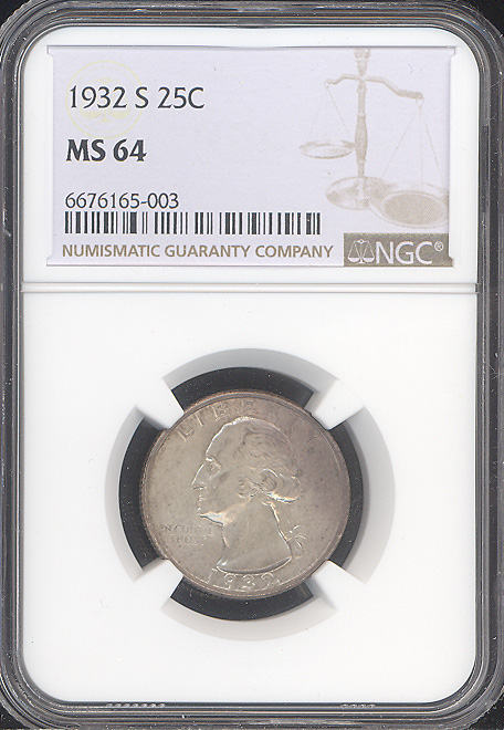 1932-S Washington Quarter MS-64 NGC - Walmart.com