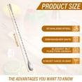 18 12 Inches Bar Spoons Stainless Steel Mixing Spiral Pattern Long ...
