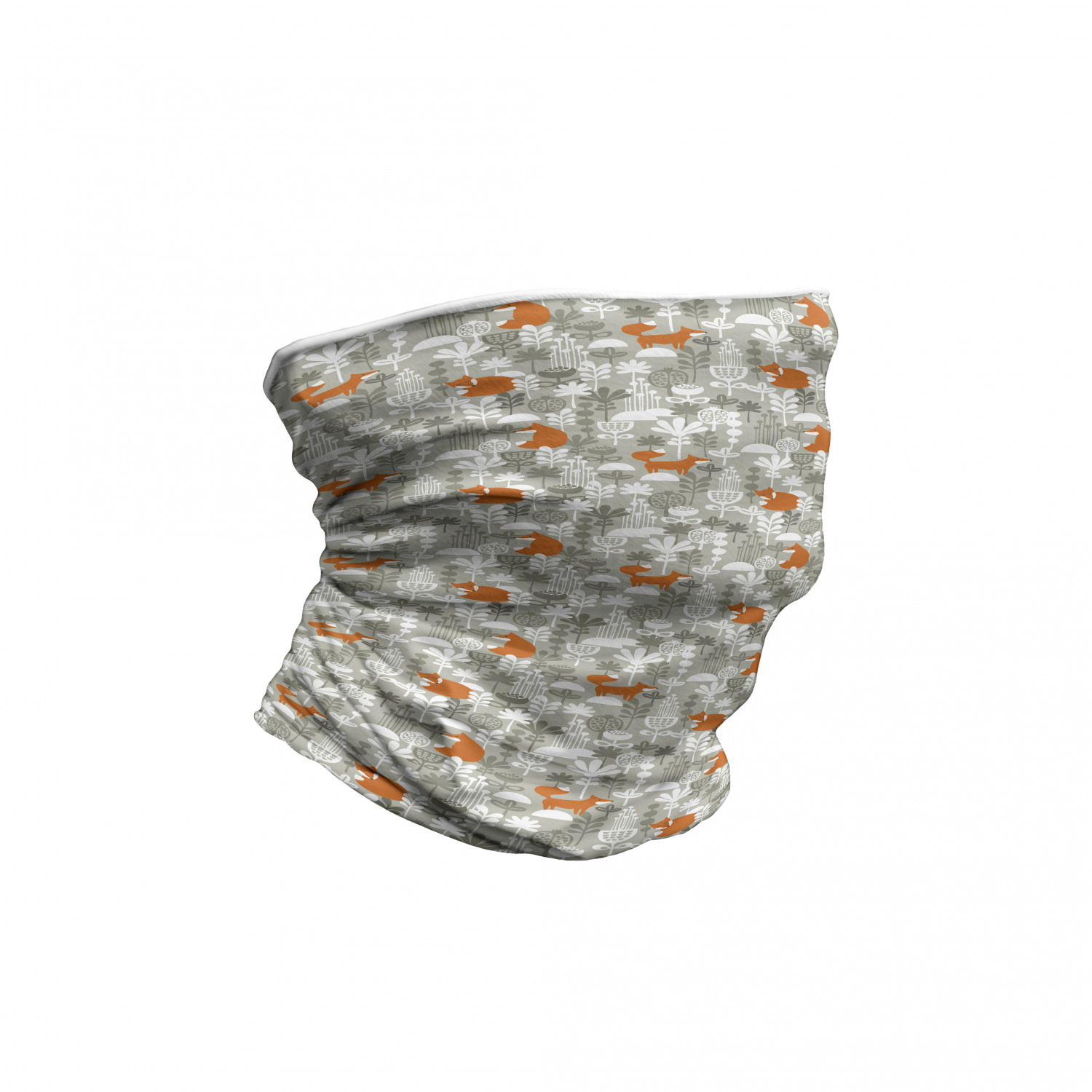 Ambesonne - Fox Neck Gaiter, Doodle Style Forest Design, Unisex, Orange ...