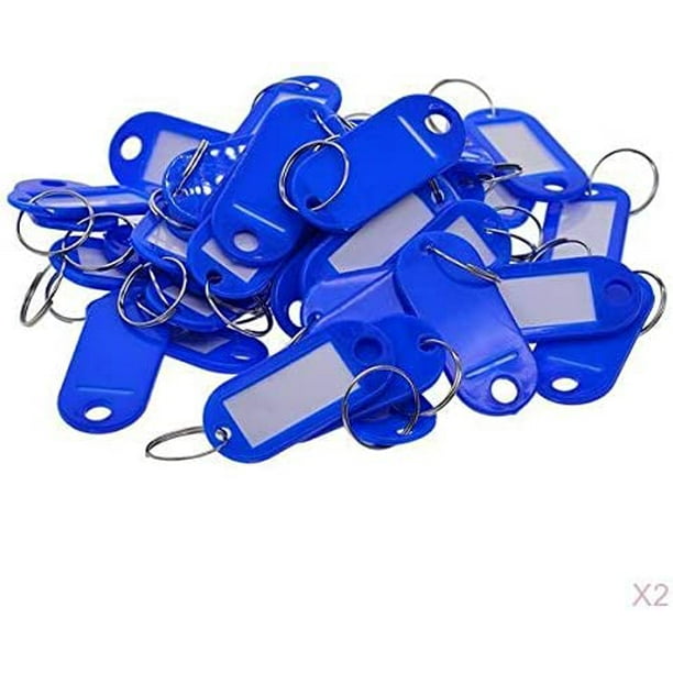 100x Key Tag Plastic Assorted Name Label ID Keys Tag Luggage Fob ...