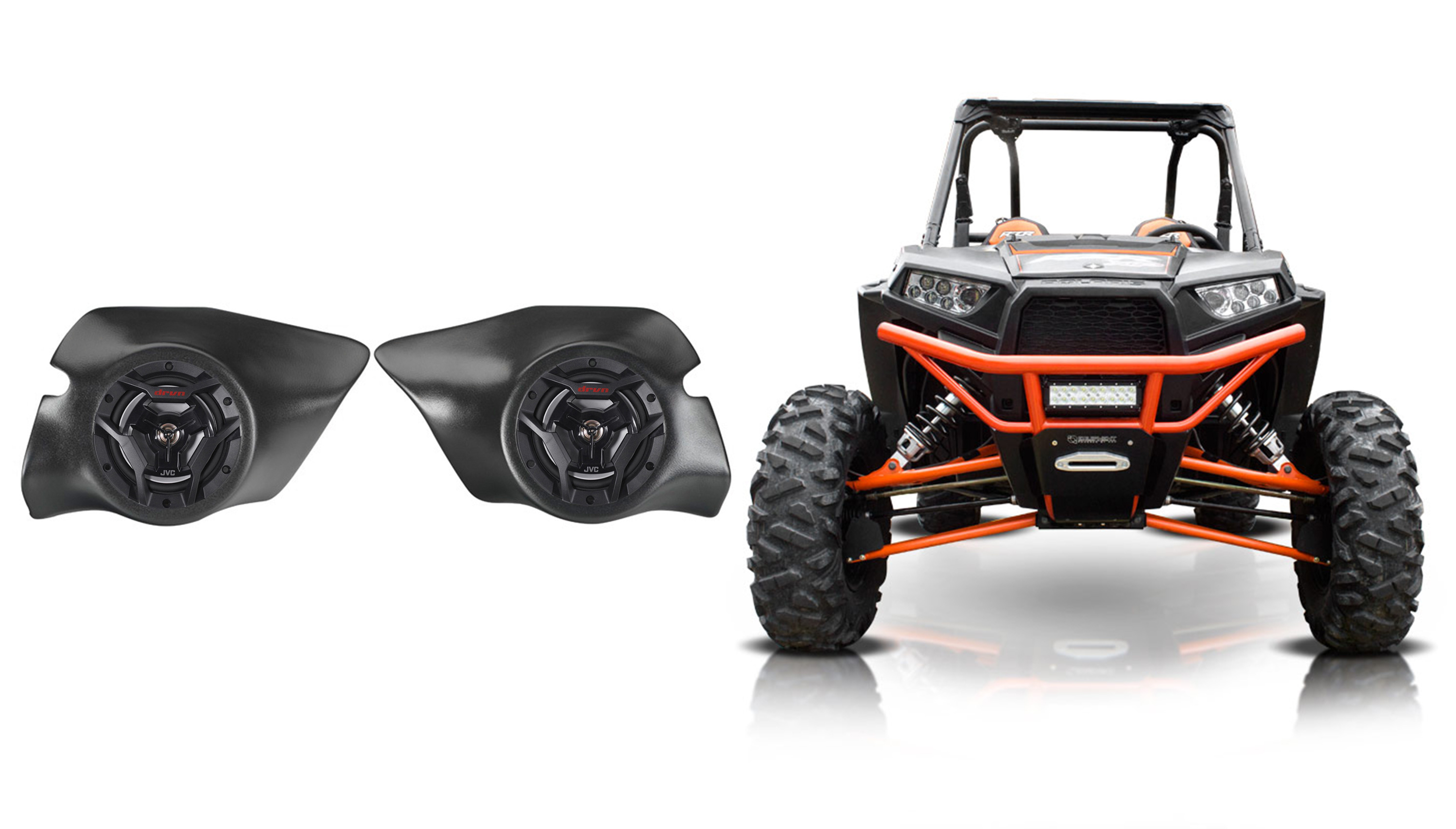 JVC 6.5" Speakers+Custom Speaker Pods for 2014-2017 Polaris RZR 1000 ...