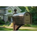 Gibraltar Mailboxes Garrison Large, Steel, Post Mount Mailbox, Venetian ...