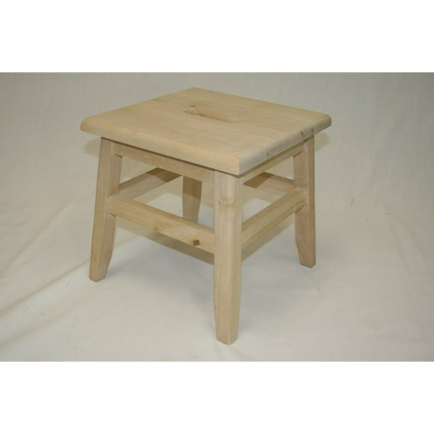 eHemco Solid Hardwood Step Stool, 12.25 Inches, Unfinished - Walmart.com