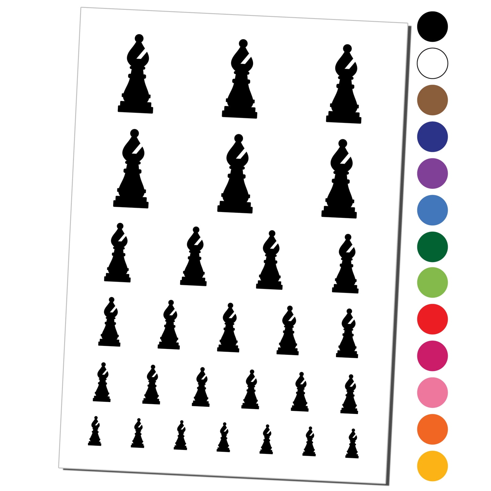 Chess Bishop Piece Water Resistant Temporary Tattoo Set Fake Body Art ...