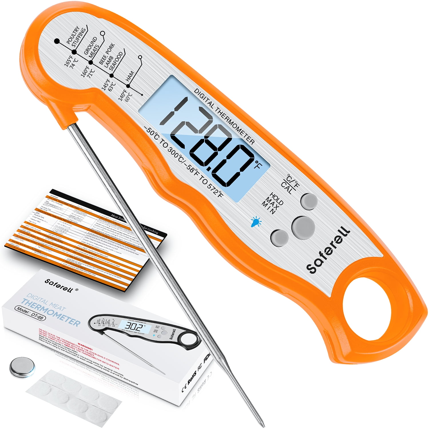 Saferell Instant Read Meat Thermometer For Cooking Fast Precise