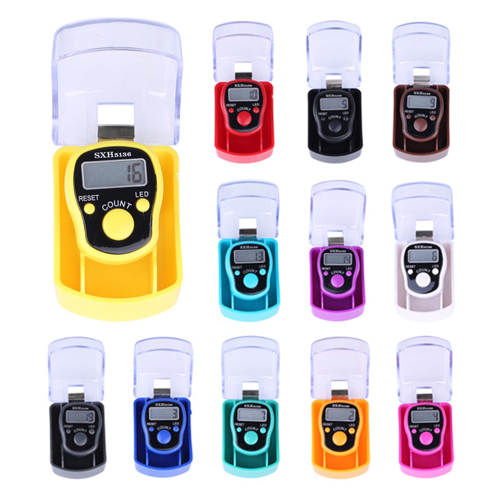 TFixol Mini Contador de Dedos Luminoso Portátil Visión Nocturna Manual ...