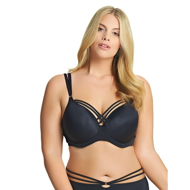 Elomi Womens Bijou Flirt Underwire Banded Moulded Bra 40ff Black