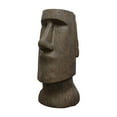 Concrete Easter Island Head Statue - 35.6" Tall Moai Head Sculpture for ...
