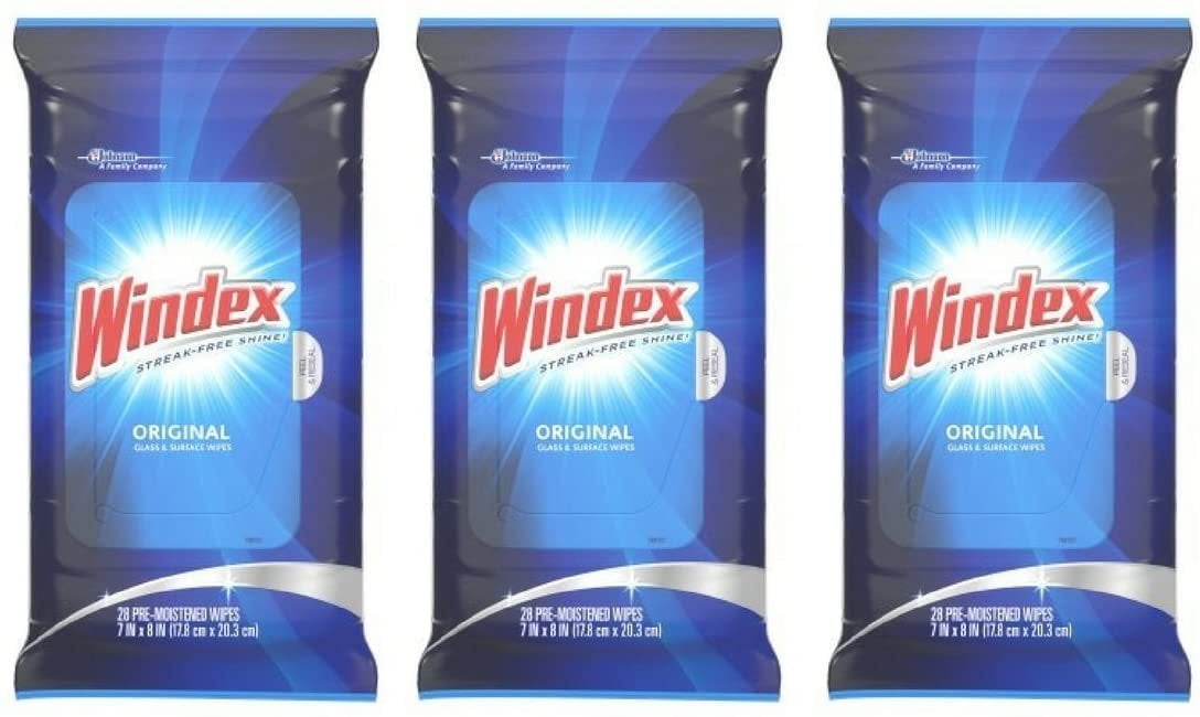 Windex Original Glass and Surface Wipes, 28 Count - 3 Packs - Walmart.com