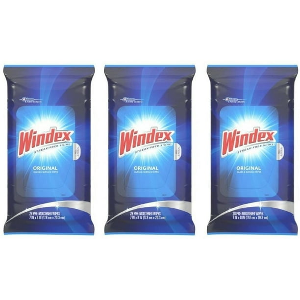 Windex Original Glass and Surface Wipes, 28 Count - 3 Packs - Walmart.com