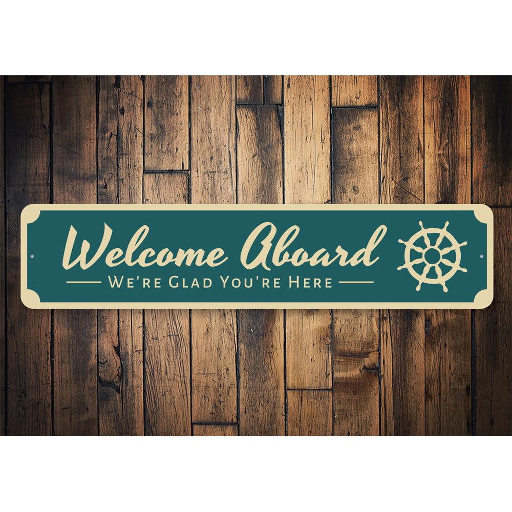 Welcome Aboard Novelty Sign, Metal Wall Decor - 4x18 inches - Walmart ...