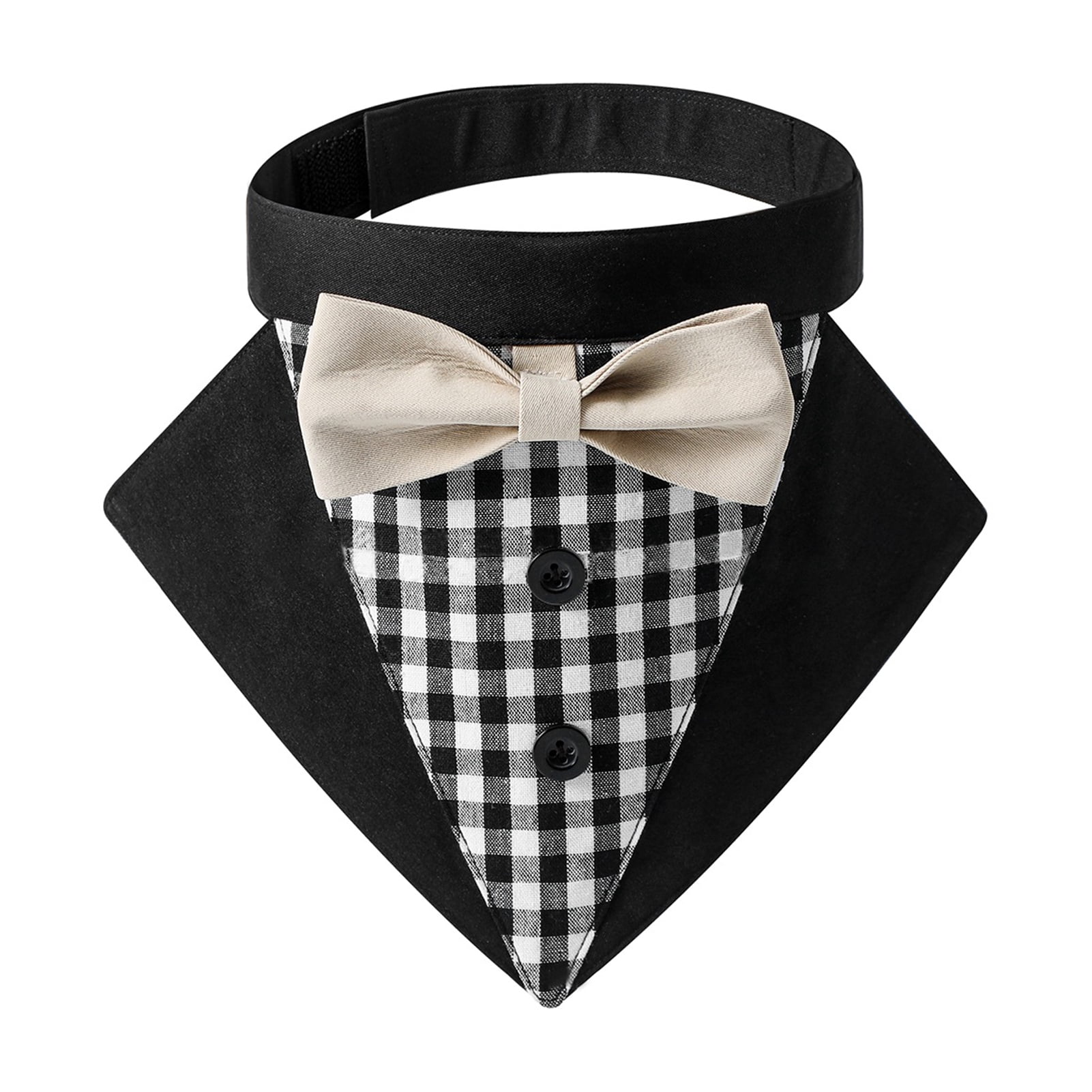 Handsome Pet Saliva Bib Adjustable Dog Plaid Suit, Wedding Bandana with ...