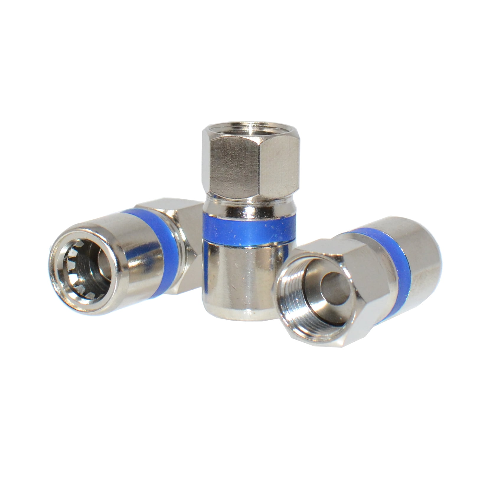 5 Pack RG6 Dual Shield Coaxial Self Lock F-Type Connector - Walmart.com