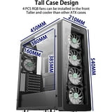 MUSETEX 8 PCS ARGB Fans ATX Mid-Tower Gaming PC Computer Case (T400-MS) - Walmart.com