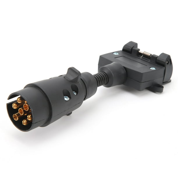 Trailer Adapter 7 Pin Round Male Plug to 7 Pin Flat Female Socket For ...
