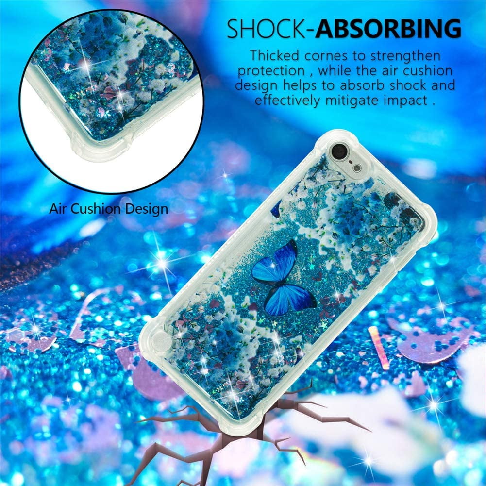 HMTECHUS iPod Touch 7 Case Glitter Liquid Sparkle Floating Luxury Shiny ...