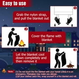 Emergency Fire Blanket for Home and Kitchen, 2-Pack 47"x47", Fiberglass ...