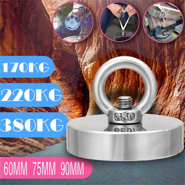 170/220/380KG Neodymium Metal Magnet Detector Fishing Kit Easy To Carry ...