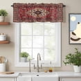 Boho Abstract Plant Valances for Windows Vintage Red Retro National ...