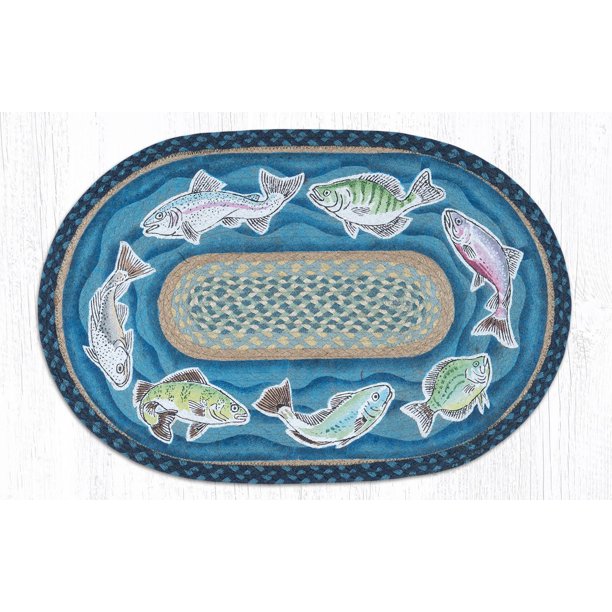 Earth Rugs OP-362 Swimming Fish Oval Patch 20" x 30" - Walmart.com