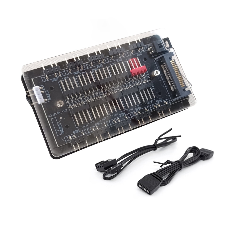 10-en-1 ARGB Cable Splitter Hub Sincronización ARGB PWM Hub para chasis ...