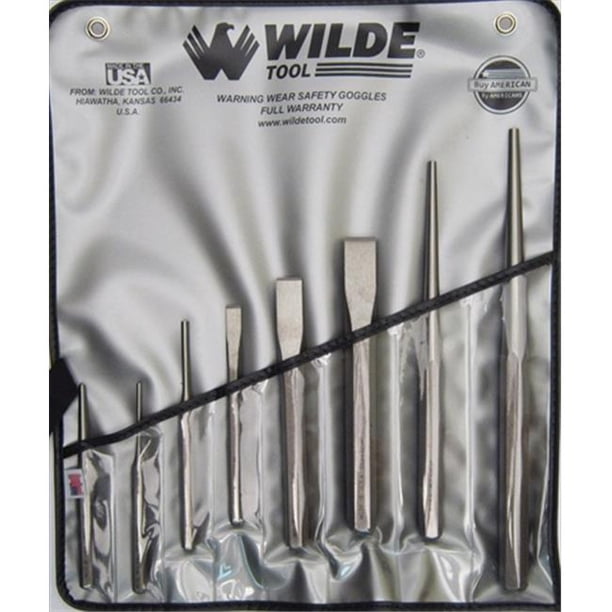 Wilde Tool K 8.Np/Vr 8-Piece Punch & Chisel Set Natural Finish-Vinyl ...