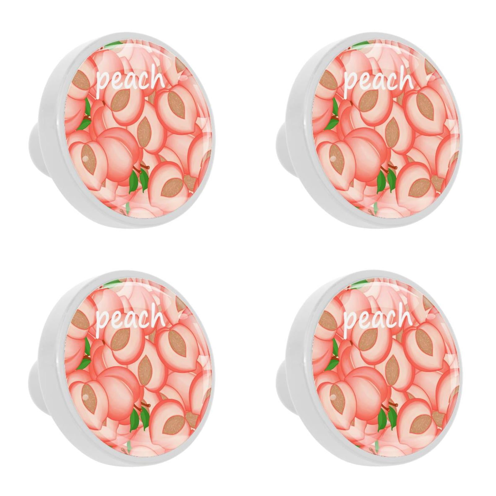 4 Pcs Peach Knobs for Kitchen Cabinet Cupboard Dresser Bookcase Drawer ...