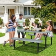 Free Shipping! Gymax Picnic Table Camping Picnic Bench Set Backyard ...
