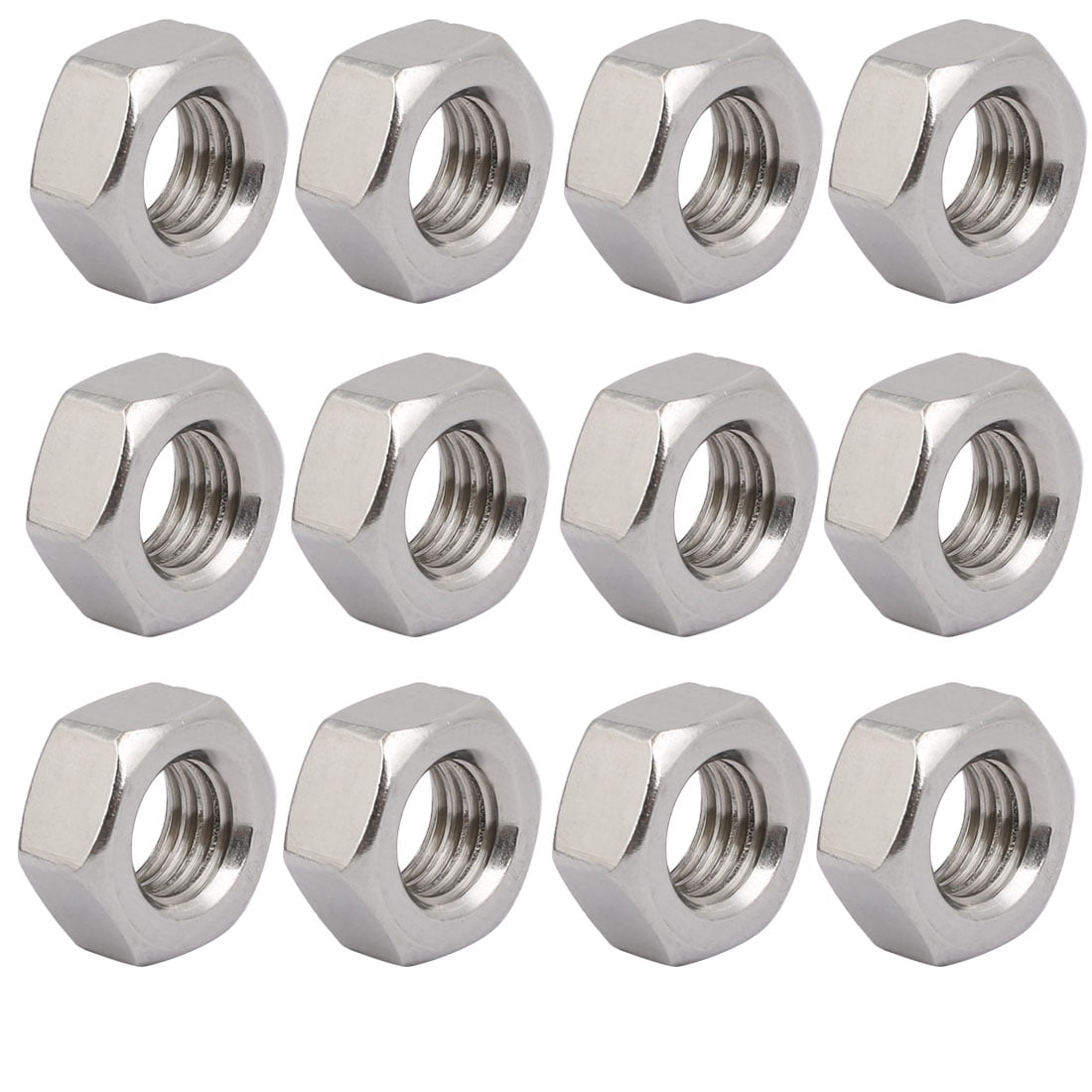 12pcs M12 x 1.75mm Pitch Metric Thread 304 Stainless Steel Left Hand Hex Nuts | Walmart Canada