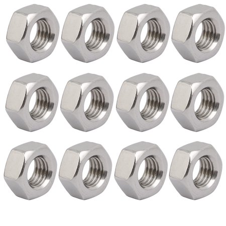 12pcs M12 x 1.75mm Pitch Metric Thread 304 Stainless Steel Left Hand Hex Nuts | Walmart Canada