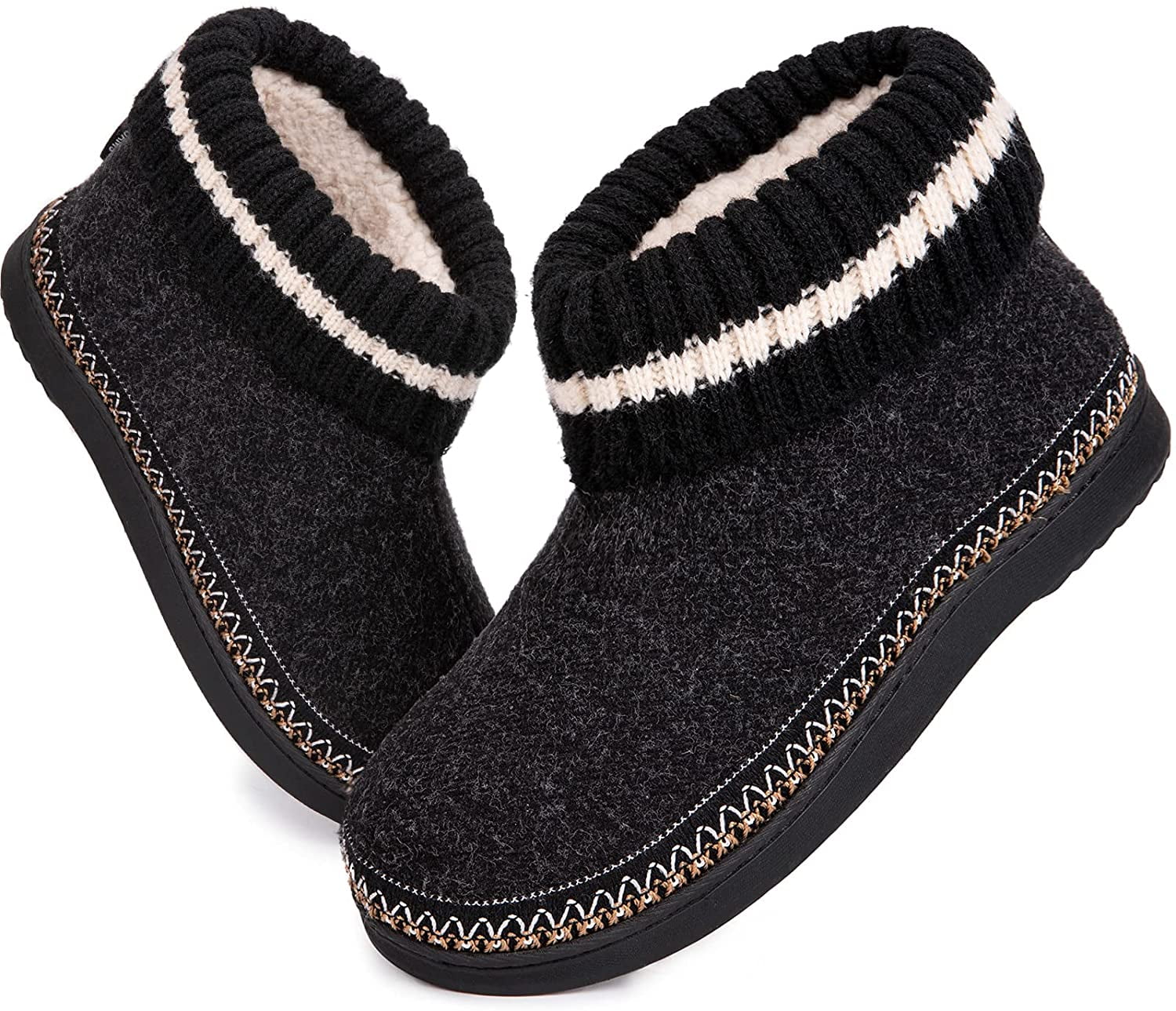 Everfoams Womens Comfy Memory Foam Bootie Slippers Winter House Shoes