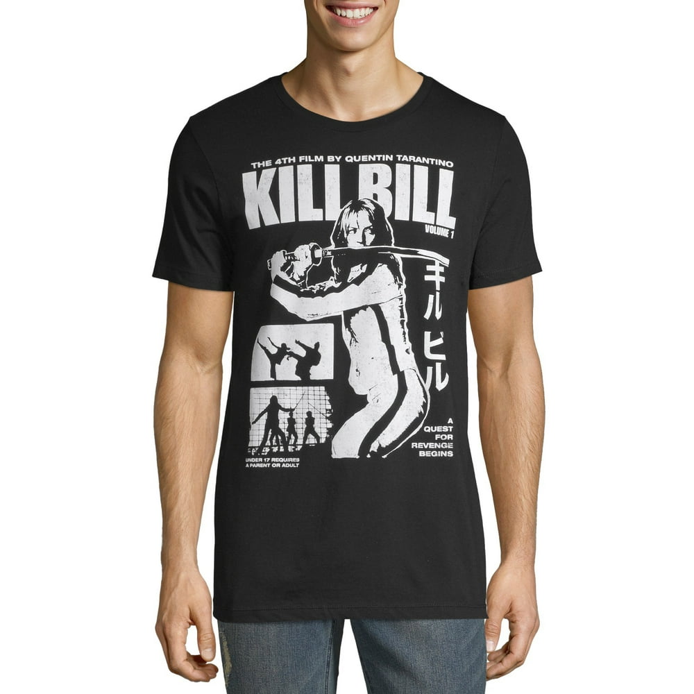 Kill Bill Mens Kill Bill Black And White Poster Graphic T Shirt