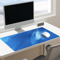 Abstract Blue Wave Mouse Pad 35.4 x 15.8 Inches Rubber Desk Mat for ...