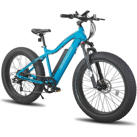 HONE 26” Fat Tire Aluminum Mountain Electric Bike with 500W Motor&48V ...
