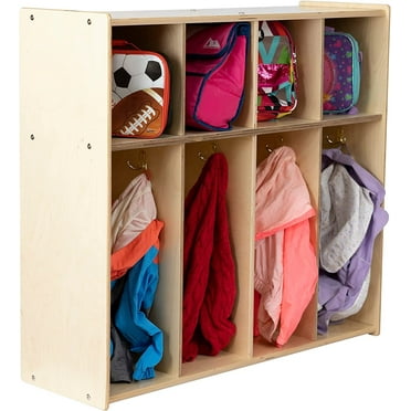 BENTISM Wooden 5-Section Preschool Coat Locker Storage Cabinet for ...